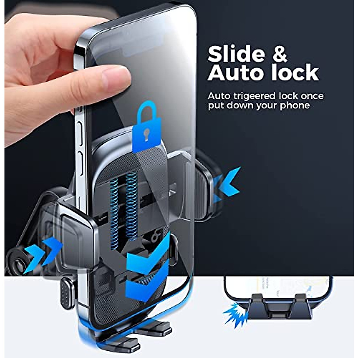 Car Phone Holder Mount, 2022 Upgraded[Gravity Auto-Lock]Car Vent Phone Mount[Thick Case Friendly]Metal Hook Never Fall Universal Cell Phone Automobile Cradles fit for iPhone Samsung All Phones