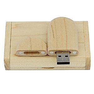 Maple Wood USB Flash Drive with Wooden Box U Disk Memory Stick Pen Drive (8GB, 3.0)