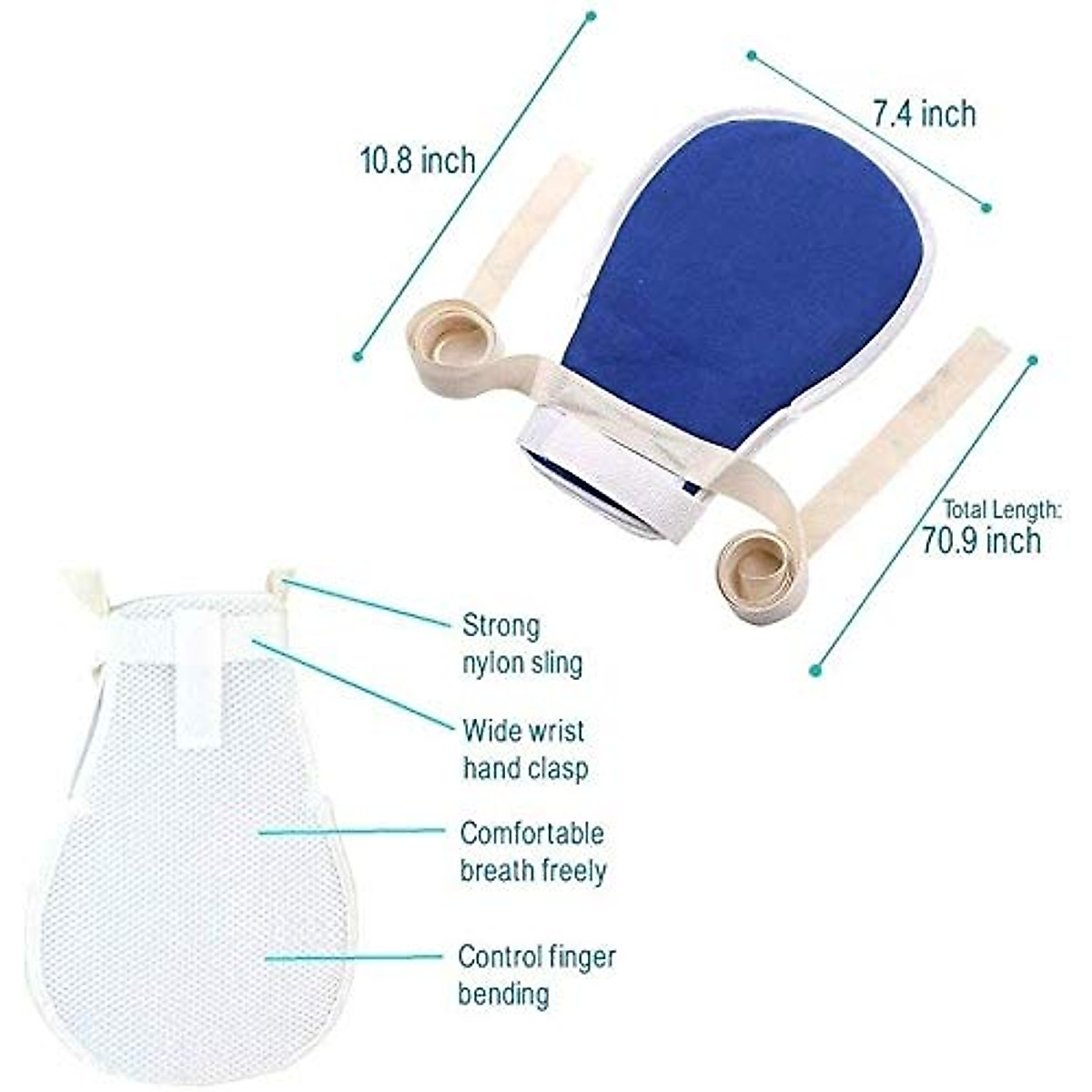 Safety Restraint Control Glove-Splint Adjustable Helps Relieve Painful Thumb Injury and-Geriatric Dementia Splint Hand Brace Athletic Sports Pain, Sprain, Men, Women, Kids Anti-Arthritis Gloves 1124