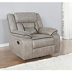 Coaster Home Furnishings PU Manual Motion Recliner in Taupe Finish