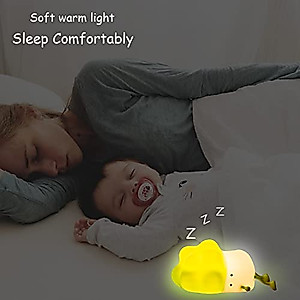 BLYANX Cute Night Light for Kids, Kawaii Kids Night Light Lamp, Rechargeable Silicone Dimmable Baby Night Light, Kawaii Room Decor Cabbage Toddler Night Lights, Portable Light Kids Lamp Gift (Green)
