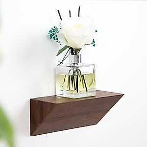 KAAS HAUS Wall Shelf Floating Rustic Farmhouse Wooden Display Shelves Bedside Hanging Storage for Display Living Room Office Kitchen Housewarming Home Bedroom Plant Stand Bathroom Decor 1 PC