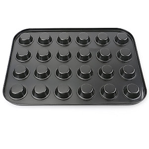 Kingrol 24-Cup Nonstick Mini Cupcake & Muffin Pans, Carbon Steel Baking Pans - 2 Pack