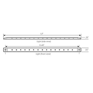 GG Grand General 76310 Amber 12" Ultra Thin Surface Mount 15-LED Marker and Clearance Sealed Light Bar, Amber/Amber