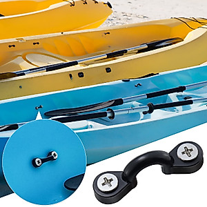 Kayak Pad Eye Deck Loops Tie Down with Screws for Kayak Rigging Boat(10Pcs,Black)