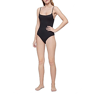 Calvin Klein Women's Pure Ribbed Lounge Bodysuit, Black, M