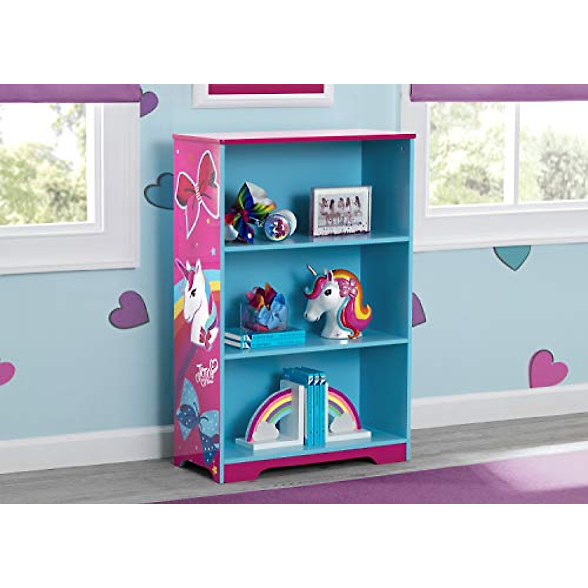 Delta Children Deluxe 3-Shelf Bookcase - Ideal for Books, Decor, Homeschooling & More - Greenguard Gold Certified, JoJo Siwa