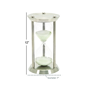 Deco 79 Glam Metal Cylinder Timer, 7" x 7" x 12", Silver