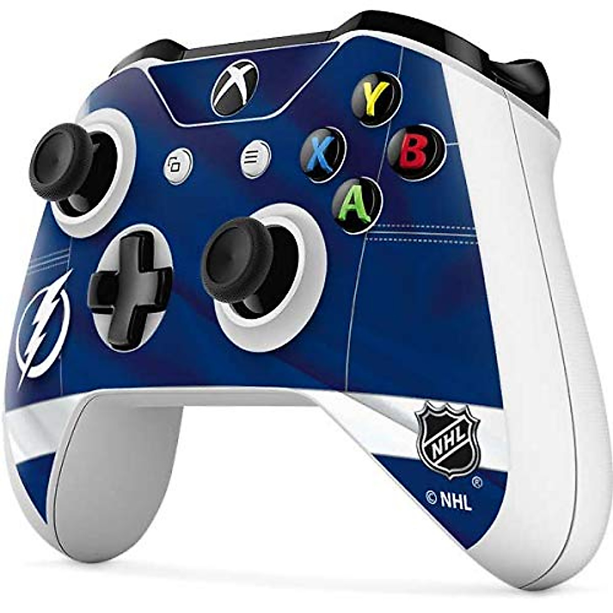 Skinit Decal Gaming Skin compatible with Xbox One S Controller - Officially Licensed NHL Tampa Bay Lightning Jersey Design