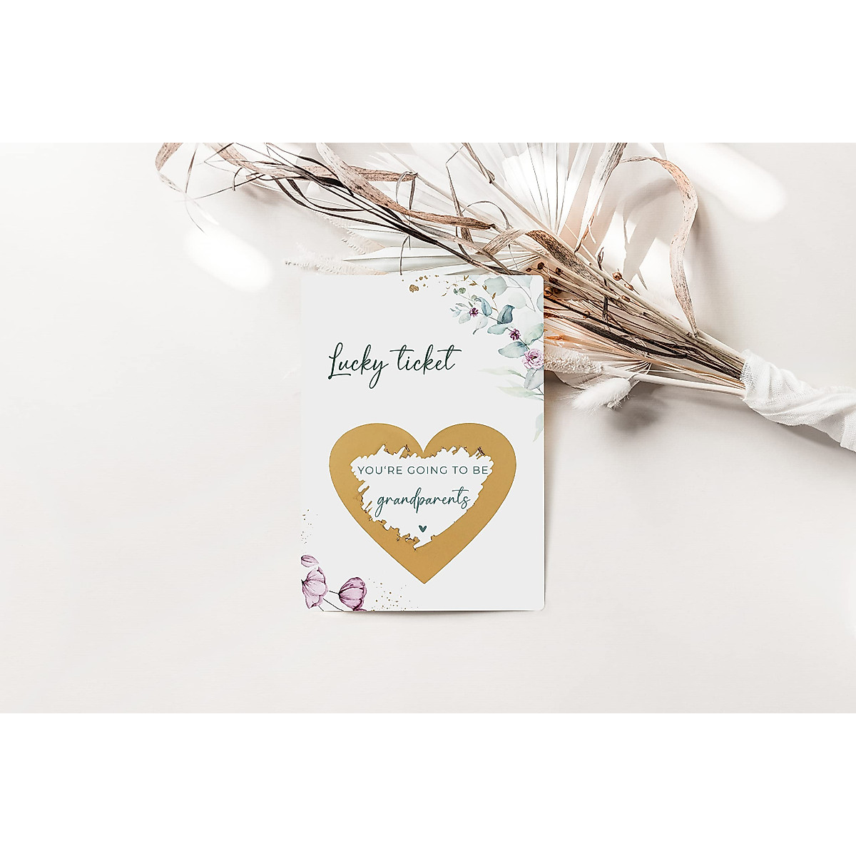 Joli Coon Pregnancy announcement scratch card - You are going to be grandparents - Baby announcement - Eucalyptus