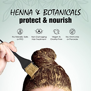 Light Mountain Henna Hair Color & Conditioner - Dark Brown Hair Dye for Men/Women, Organic Henna Leaf Powder and Botanicals, Chemical-Free, Semi-Permanent Hair Color, 4 Oz (Pack of 3)