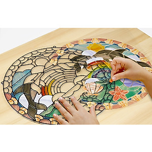 Melissa & Doug Stained Glass Dolphin Art Kit, Arts and Crafts for Kids Age 5+, Kids Craft Kits, Kids Activity Window Art, Sticker Art, Animal Stickers, Mess Free Activity