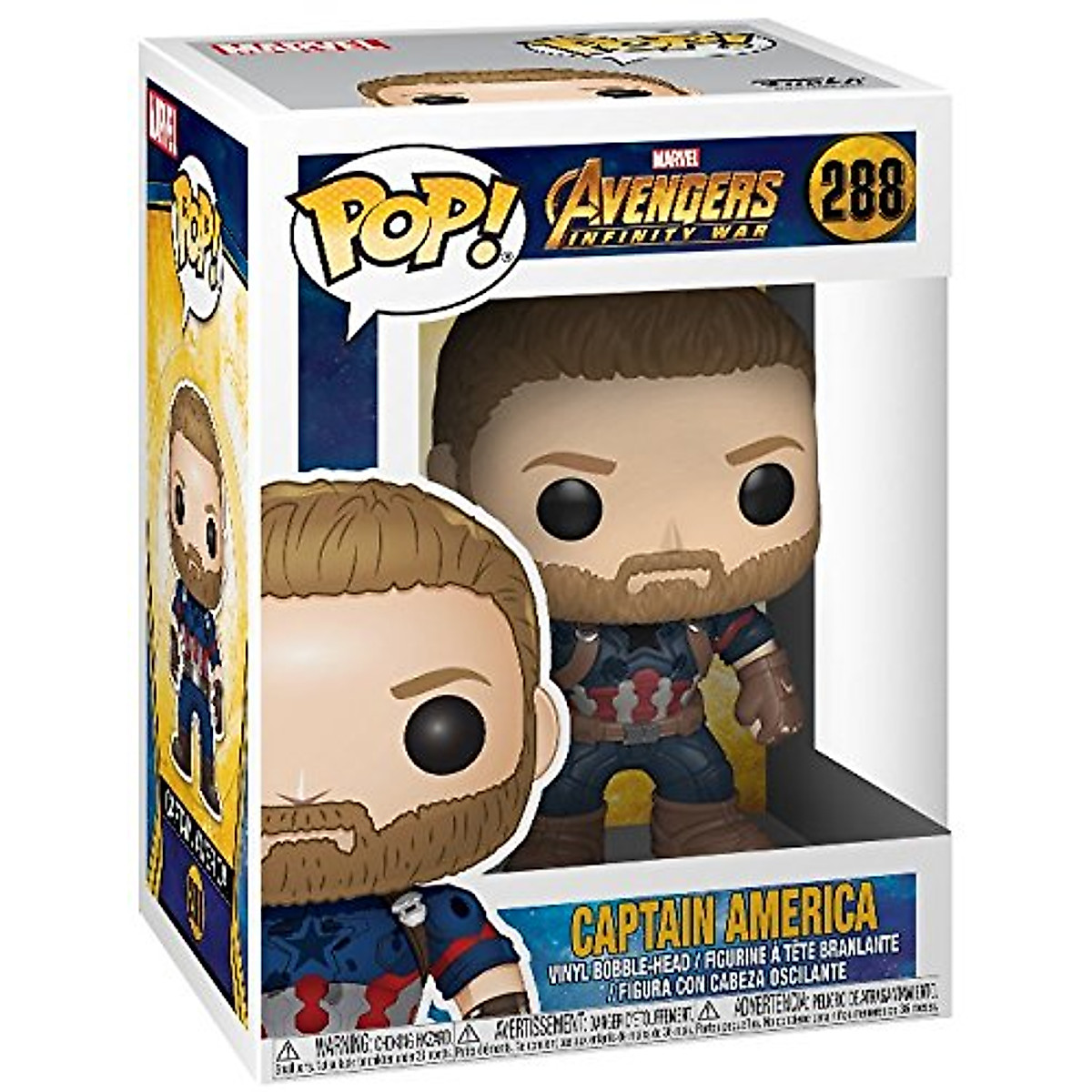 POP Marvel: Avengers Infinity War - Captain America Funko Pop! Vinyl Figure (Bundled with Compatible Pop Box Protector Case), Multicolored, 3.75 inches