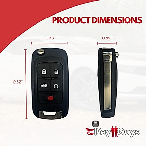 5 Button Flip Keyless Entry Remote Key Fob Compatible with Chevy Cruze/Camaro/Impala/Equinox/GMC Terrain/Buick Lacrosse 2010 2011 2012 2013 2014 2015 2016 2017 2018 2019 Replacement for OHT01060512