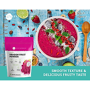 Kate Naturals Dragon Fruit Powder for Baking & Drink (4oz). Vegan, Gluten Free Dried Dragon Fruit Pink Pitaya Powder for Dragon Fruit Syrup. Dragonfruit Pitaya Powder for Smoothie & Food Coloring