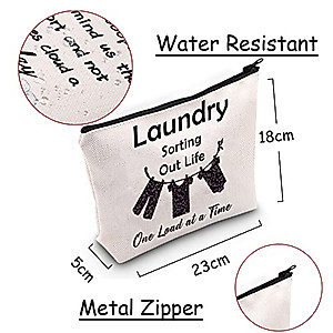 JXGZSO Funny Quote Saying Gift Sorting Out Life One Load At A Time Toiletry Travel Bag Laundry Lover Gift Laundry Organizer