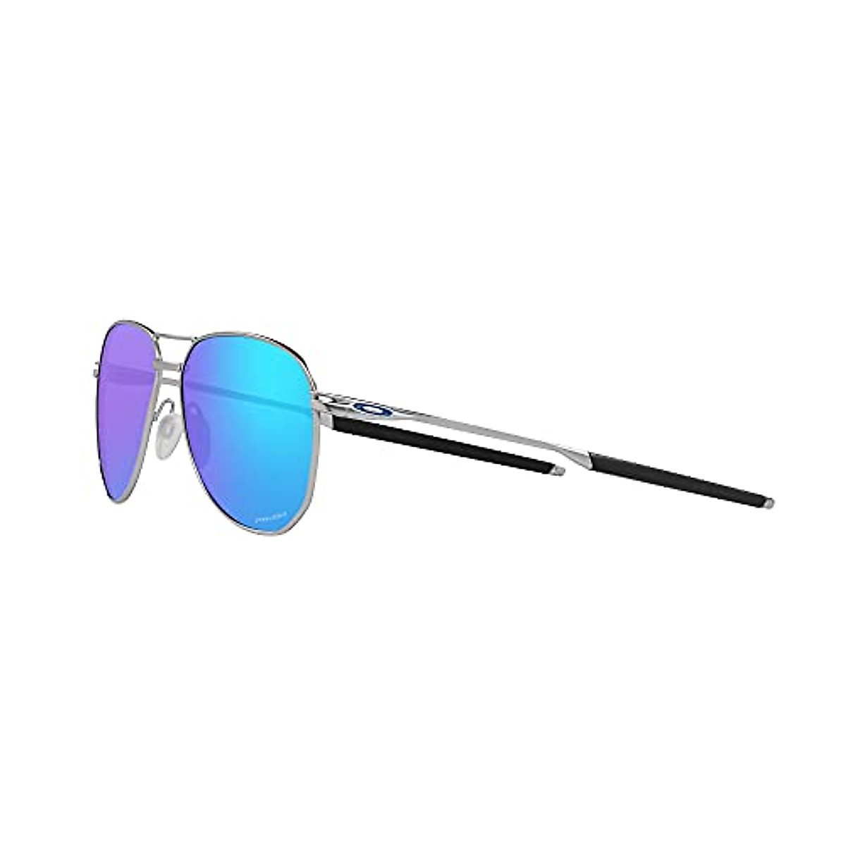 Oakley Men's OO4147 Contrail Aviator Sunglasses, Satin Chrome/Prizm Sapphire, 57 mm