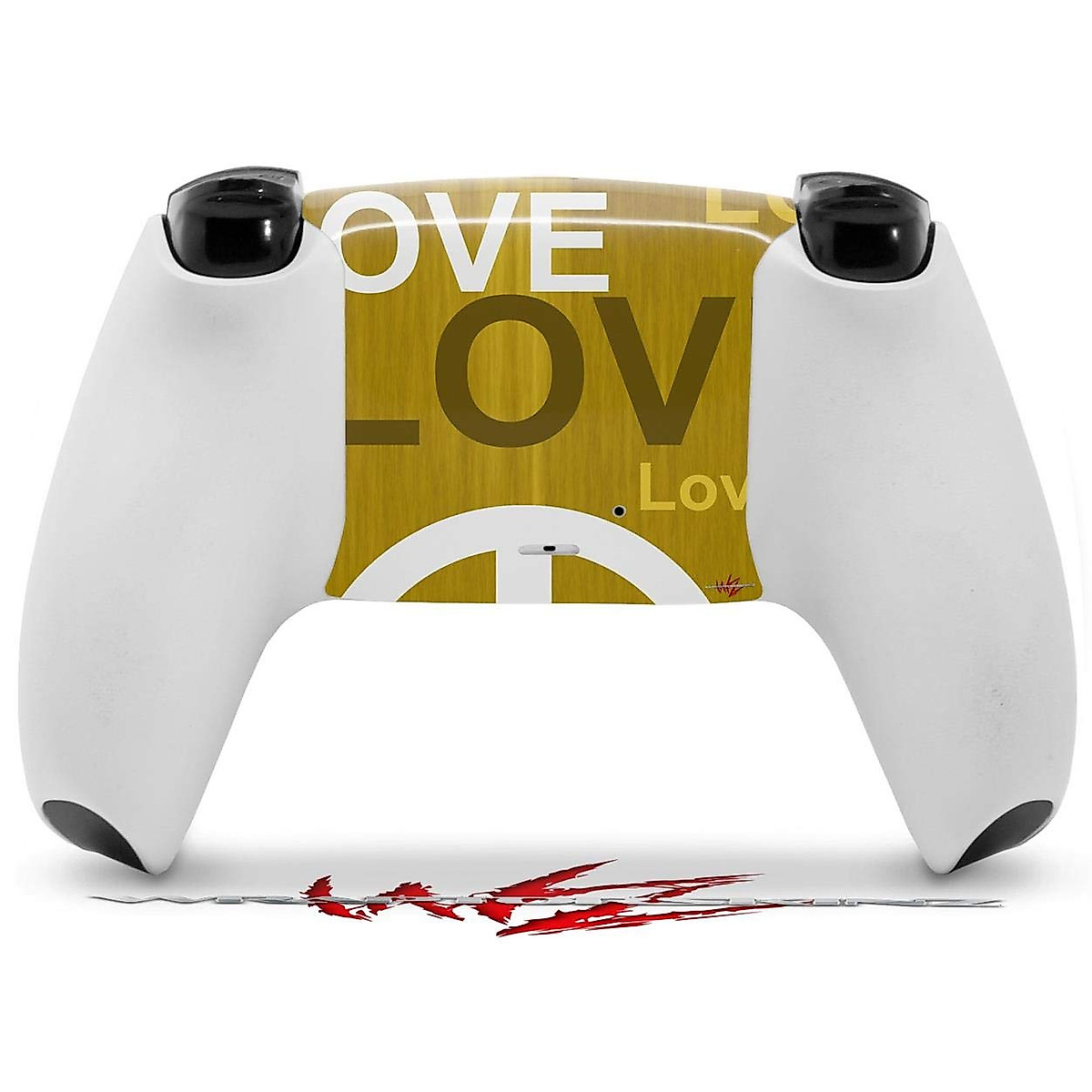 WraptorSkinz Skin Wrap compatible with Sony PS5 DualSense Controller Love and Peace Yellow (CONTROLLER NOT INCLUDED)