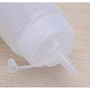 VASANA 3PCS 12oz/360ML Empty Refill Plastic Squeeze Sauce Condiment Bottles Mustard Storage Jar Pot Ketchup Vinegar Cream Honey Salad Dressing Bottle with Twist on Cap Lids for Home Kitchen Use