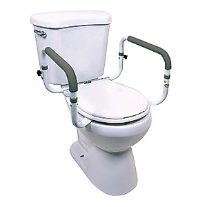 Carex Toilet Safety Frame - Toilet Safety Rails With Adjustable Width - Toilet Rails For Elderly, Handicap, Home Health Care Equipment After Surgery, Supports 300lbs