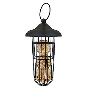 Haokaini Outdoor Bird Feeder, Wild Bird Feeder Tube Metal Mesh Hanging Fat Ball Holder Bird Feed Dispenser for Garden Backyard Outside