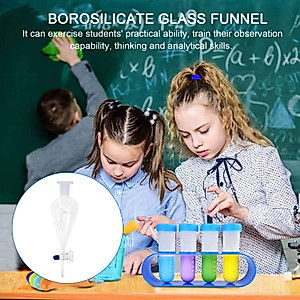 POPETPOP Separating Funnel- 250ml Separatory Funnel Pear Shaped Borosilicate Glass Separatory Funnel Laboratory Separation Funnel Separation Funnel for Lab