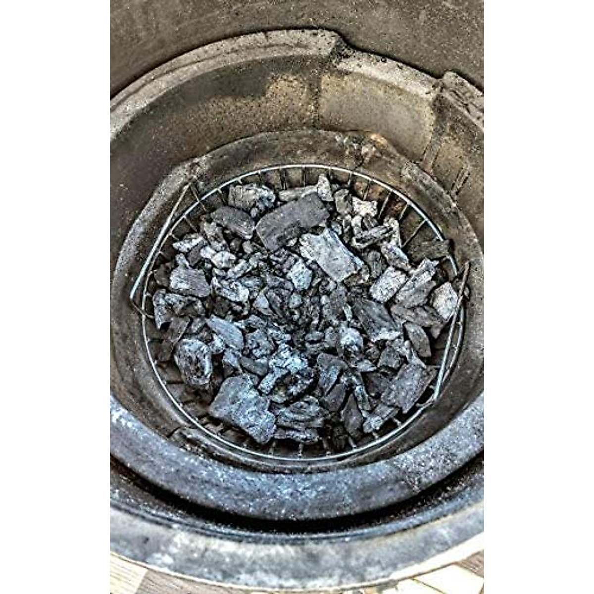 only fire #8537 Charcoal Ash Basket, Stainless Steel Charcoal Holder with Handles, Grilling Accessories, Fits Kamado Joe Classic