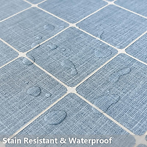 TruDelve Plastic Table Cloth Square Table Gray Vinyl Tablecloth Waterproof Wipeable Oilcloth Tablecloths for Dining Table Cover(54"x54",Checkered-Grey)