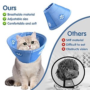 Jaxbo Soft Cat E Collar，Cat Recovery Collar，Adjustable Cat Cone Collar Elizabethan Collar Does Not Block Vision