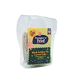 Forager's Feed Black Soldier Fly Larvae Cake, Sustainable Treat for Chicken Health, 4 Oz. Individually Wrapped Treats