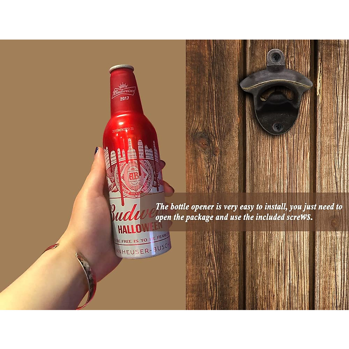 Wall Mount Bottle Opener Vintage Beer Bottle Opener with Screws
