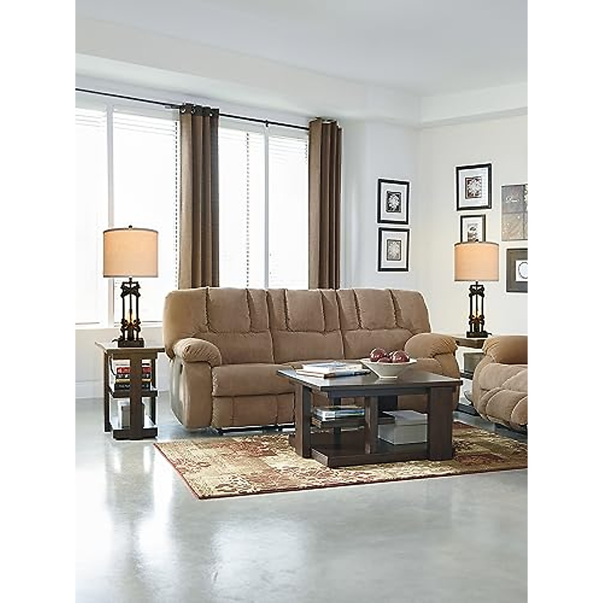 LEDIARY 27" Tall Farmhouse Table Lamps with AC Outlet and USB Ports, Rustic Living Room Lamps Set of 2, Black Industrial End Table Lamp for Bedroom Nightstand, 2 Blubs Included