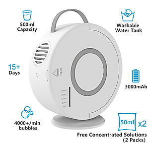 Bubble Machine for Kids Toddlers,Automatic Bubble Blower Rechargeable, 90° 360° Auto Rotatable Portable Bubble Maker Electric Bubbles Toy for 3 4 5 Year Old, Outdoor Wedding Party Birthday Gifts