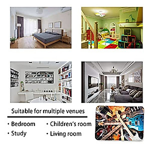 Electric Guitar Rug Musical Instrument Guitar Pattern Area Rugs Fashion Modern Music Floor Mat for Living Room Dining Room Bedroom Playroom Carpet 36" X 24"
