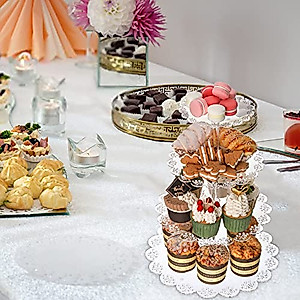 Coloch 4-Tier Acrylic Cupcake Display Stand for 45 Cupcakes, Clear Round Dessert Pastry Tower Stand Cake Stand for Birthday, Wedding, Party, Buffet, Cafe, Bar Decor, 6/8/10/12 Inch