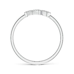 Natural Diamond XO Ring in 14K White Gold (0.7mm Diamond Pave-Set) Size 6.5 - April Birthstone