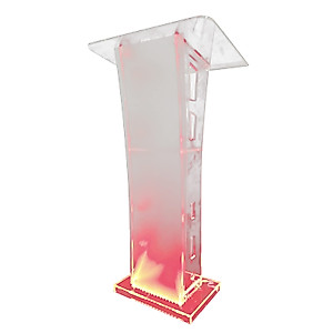 Acrylic Clear Lectern Mobile Acrylic Podium Pulpits Conference Lectern Professional Portable Presentation Podium for Churches,Weddings, Office and School Classrooms (Style C)