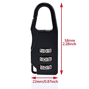 SDTC Tech 5 PCS Combination Luggage Lock Password Security Padlock Zinc Alloy Black Small Safe Combination Padlocks for Luggage Briefcases Suitcases Backpacks Computer Bags Locker Tool Cabinet