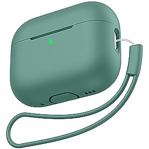 OULUOQI Compatible with AirPods Pro 2 Case 2023/2022, Soft Silicone Skin Cover Shock-Absorbing Protective Case Compatible with Apple AirPods Pro 2nd Generation Case [Front LED Visible]