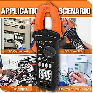 Wireless Bluetooth Clamp Meter, INFURIDER YF-7200APP 6000 Counts Auto-Ranging Digital Voltmeter Ammeter Measures DC AC Volt Amp Ohm Clamp on Multimeter with Capacitance,Temp,Diode Tester