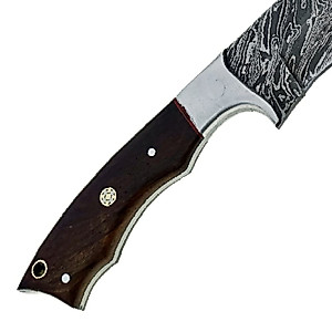 Custom Handmade Damascus Steel Hunting Knife/Skinning Knife SS-17454 (Rose Wood) (Rose Wood)