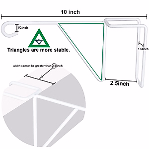 Zacool Vinyl Fence Hooks-4 Pack 5 x 10 Inches Heavy Duty White Patio Hooks Coated Steel Fence Hangers for Hanging Plants Bird Feeders,Lights,Basket,Pool Tools