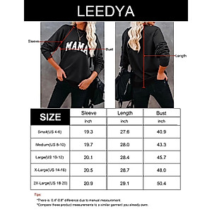 LEEDYA Women Cute Graphic Sweatshirts Crewneck Mama Shirts Long Sleeve Loose Fit Pullover Apricot Medium