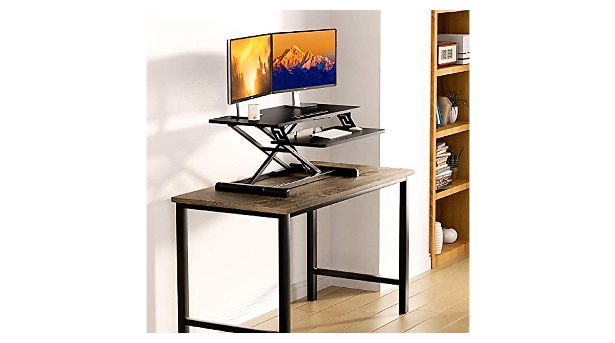 ErGear Standing Up Desk Converter Height Adjustable Sit Stand Desk with ...