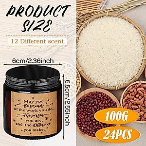 MTLEE 24 Pcs Thank You Candles 3.5 oz Candles Christmas Gift Employee Appreciation Gifts Proud of You Graduation Gifts Inspirational Jar Candles for Teacher Coworker Nurse Mom(Stylish Style)