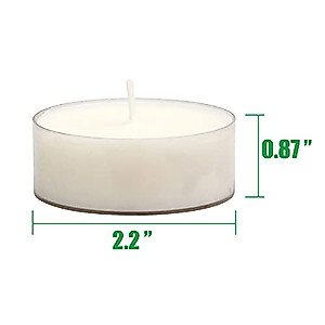Stonebriar 20 Count Unscented Mega Oversized Clear Cup White Tea Light Candles with 9 Hour Burn Time