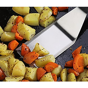 New Star Foodservice 36152 Plastic Handle Heavy Duty Hamburger Turner/Spatula with Cutting Edge, 11.5-Inch, Black