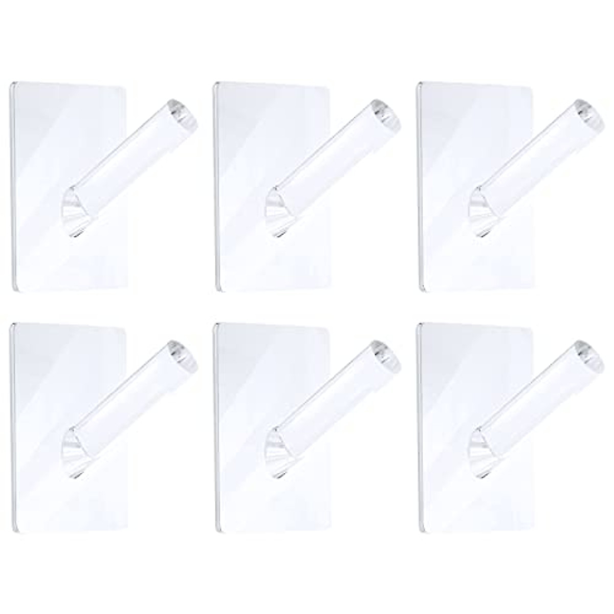 Jetec 6 Pieces Hat Hook for Wall Acrylic Hooks Clear Hat Hooks Coat Hooks Hat Rack Robe Hook Adhesive Hooks for Bathroom Kitchen Towels Wall Hat Clothes and More (Clear)