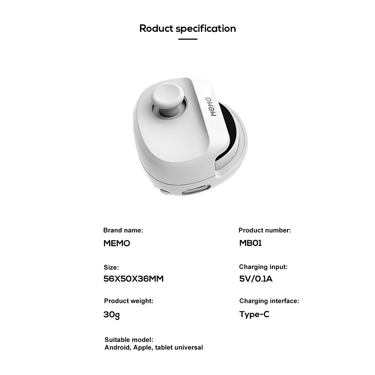 PUOX Mobile Game Controller Joystick, Call of Duty Mobile Game, Bluetooth Connection, Plug and Play, Single Joystick and Single Button Design, Suitable for Mobile Phone, Tablet Gamepad