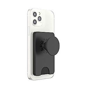 PopSockets: Phone Wallet with Expanding Grip, Phone Card Holder, Wireless Charging Compatible, Wallet for MagSafe - Black